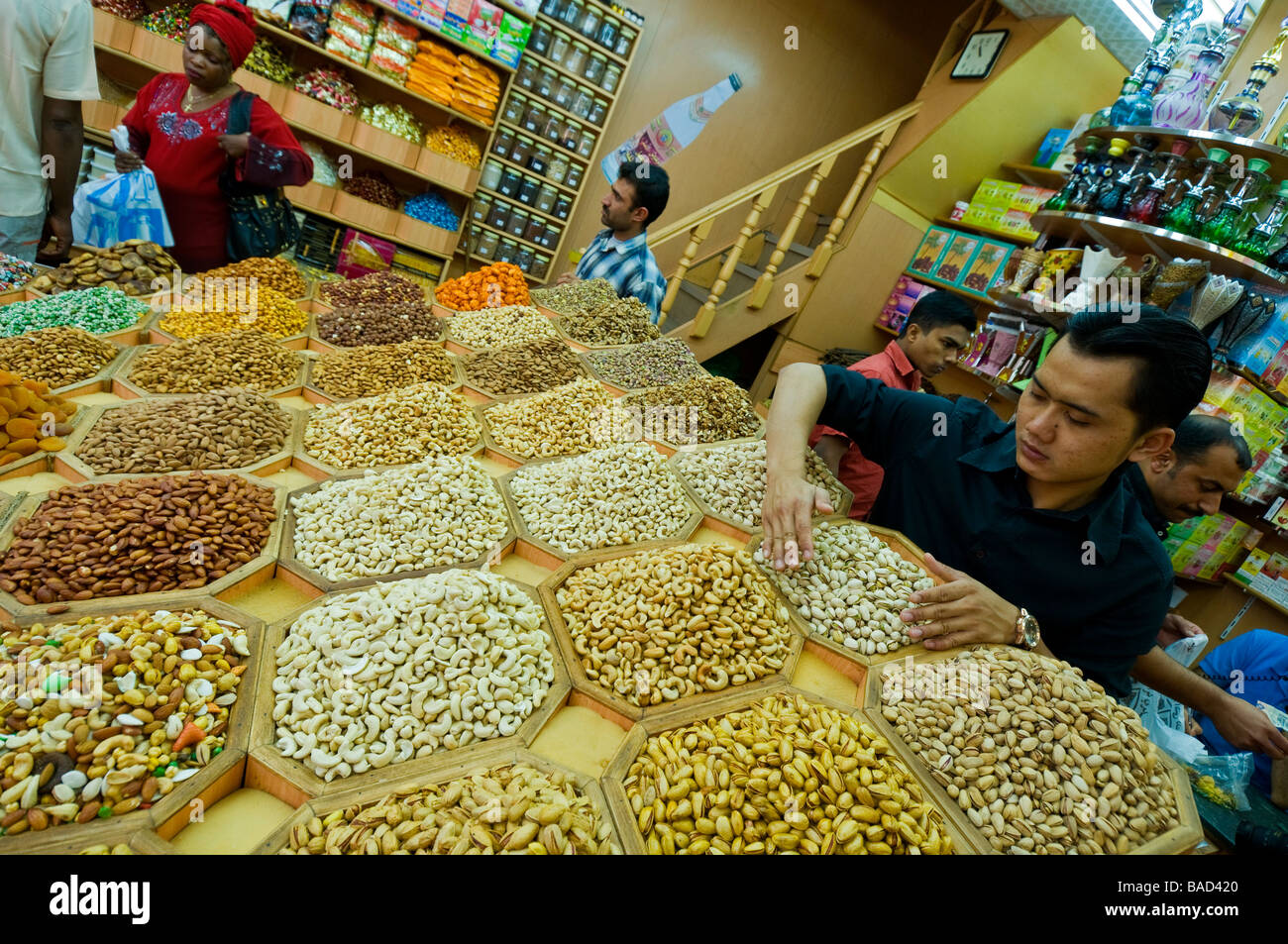 Shop selling nuts & spices Deira Dubai Stock Photo - Alamy