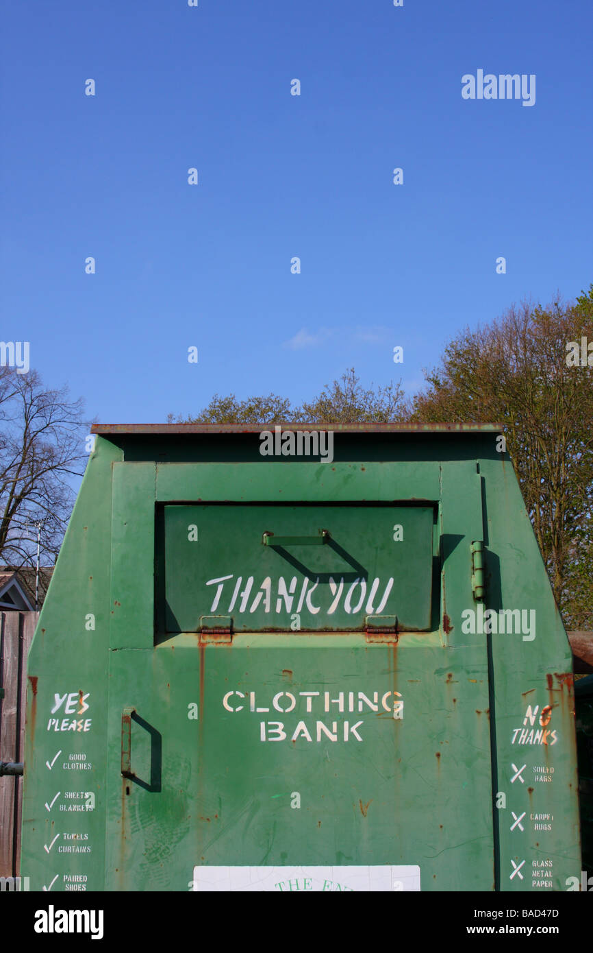 Recycle clothing bank in a U.K. city Stock Photo - Alamy