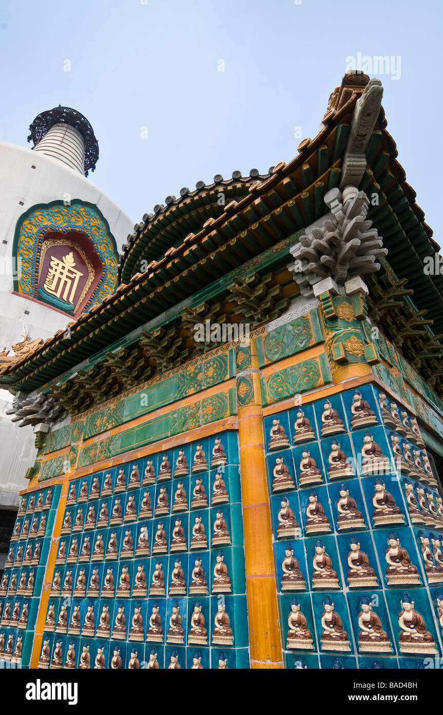 Tile Buddhas at the White Pagoda, Baihai Park, Beijing, China Stock ...