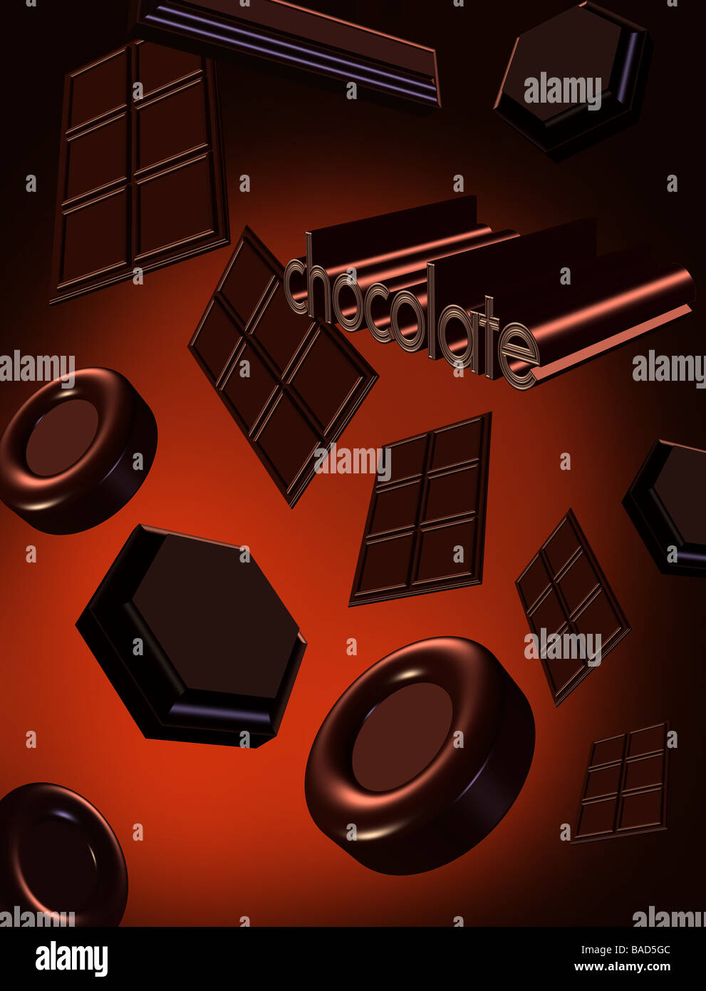 3D Assorted Chocolate Design Stock Photo - Alamy