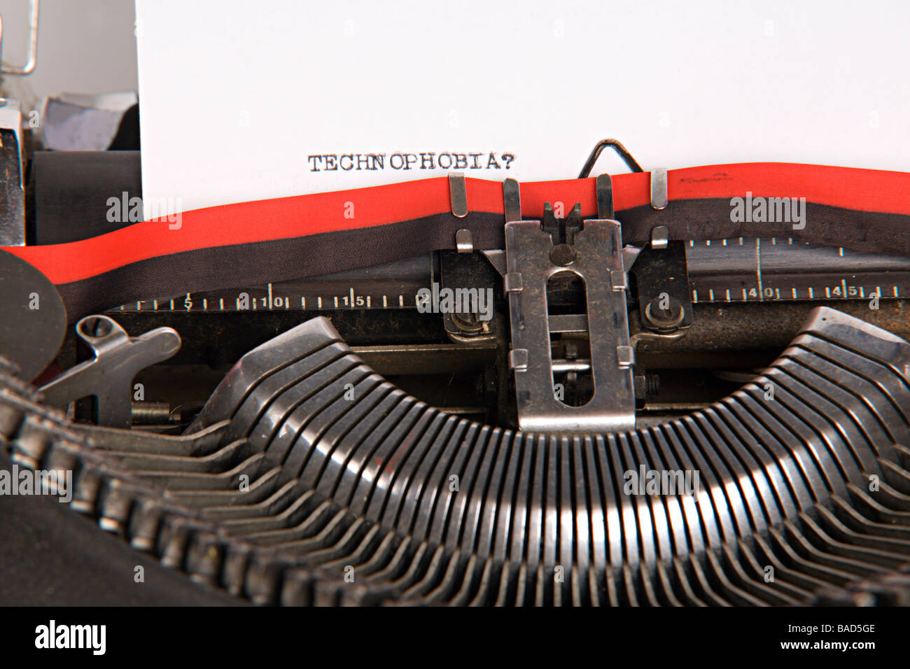 "Technophobia" written on 1940's typewriter Stock Photo - Alamy