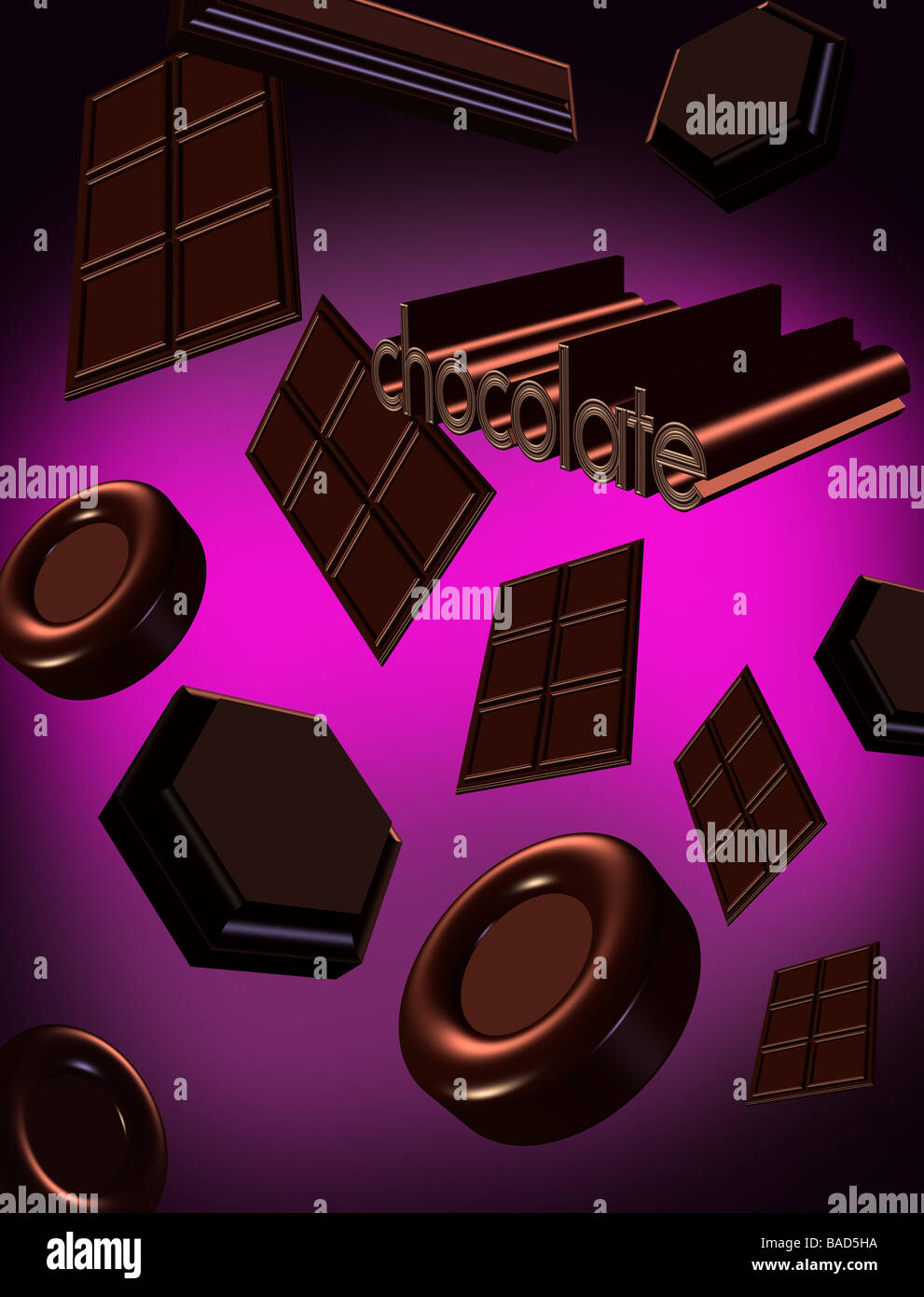 3d chocolate hi-res stock photography and images - Alamy