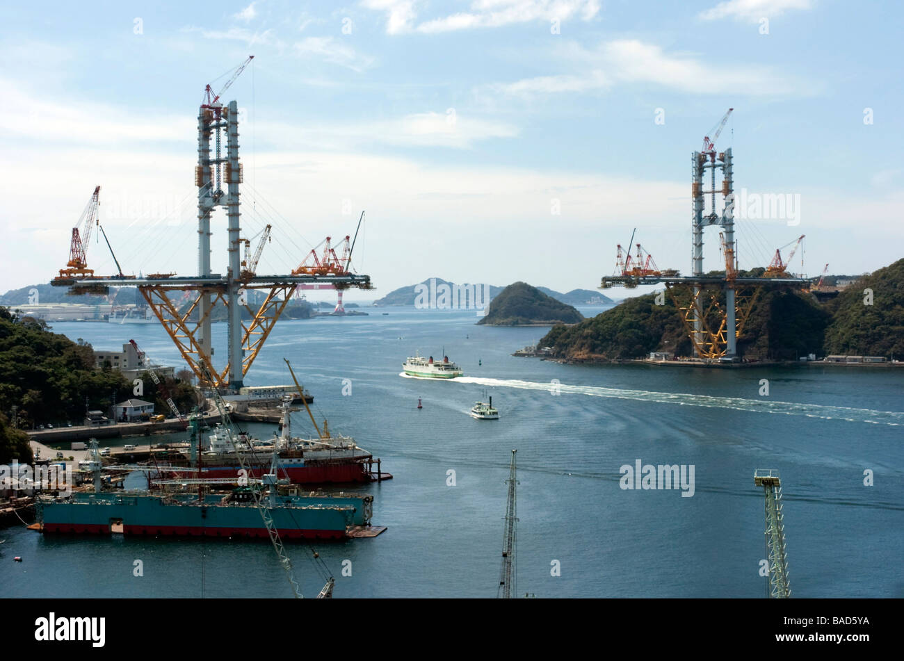 Construction of Megami Bridge in Nagasaki Kyushu Japan Stock Photo - Alamy