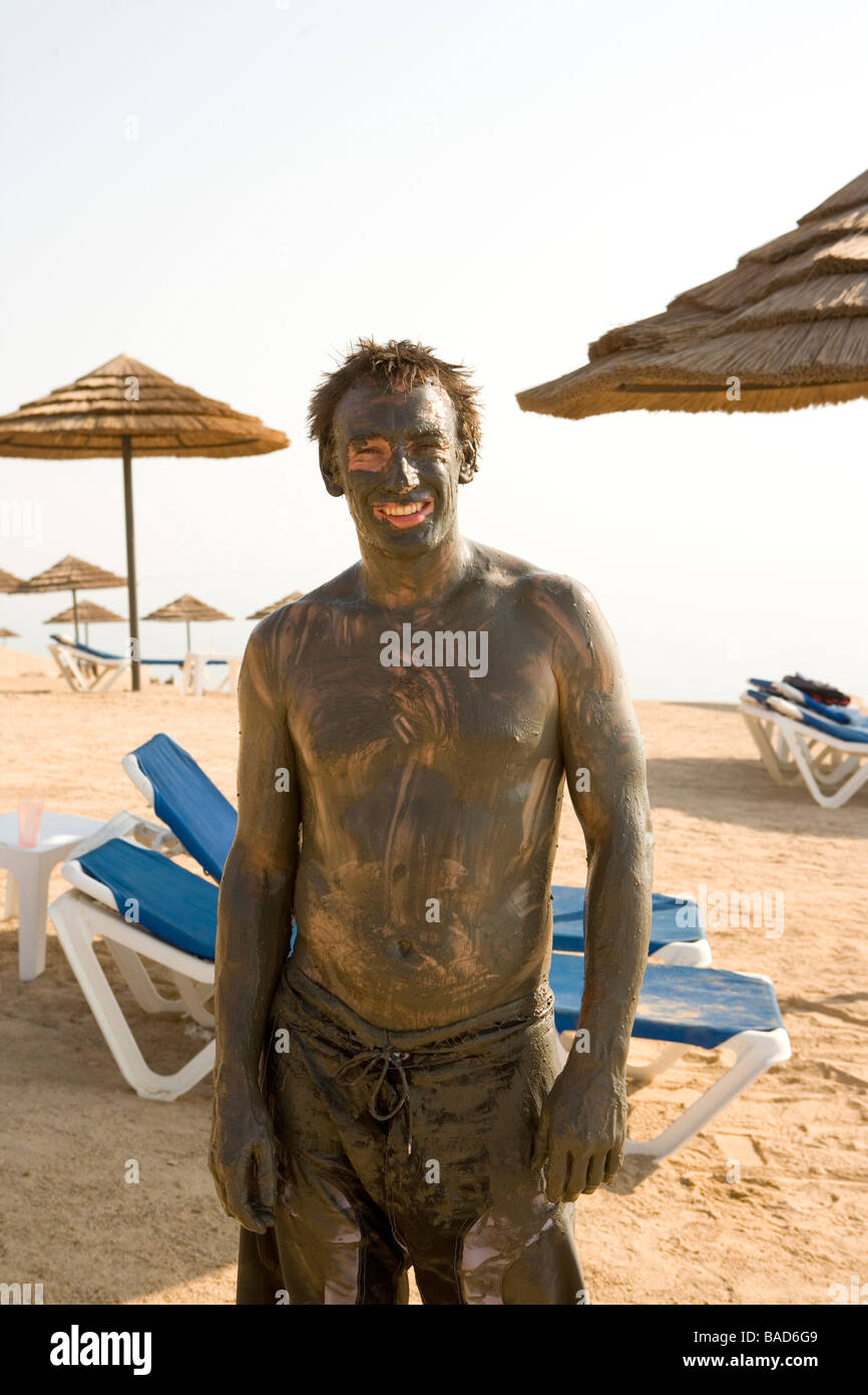 tourists in the Dead Sea, Mariott Dead Sea Resort, Jordan Stock Photo ...