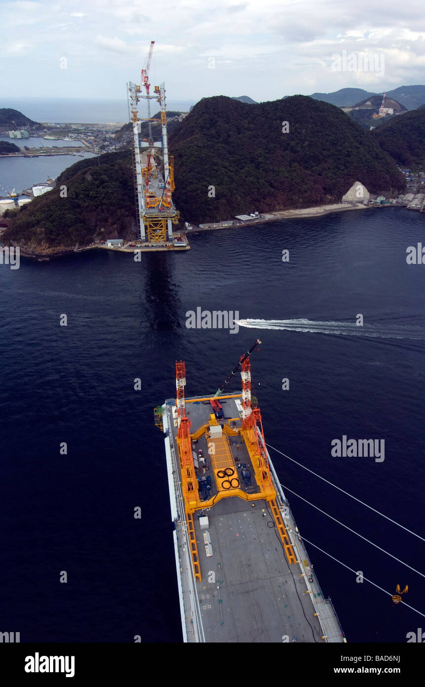 Cross section of steel superstructure of Megami bridge in Nagasaki ...