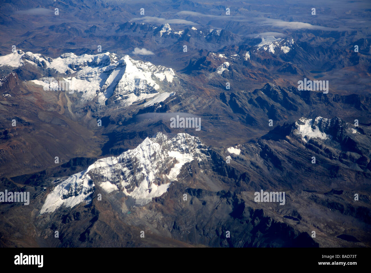 Snow Capped Vilcabamba mountain range Peruvian Andes Mountains view ...
