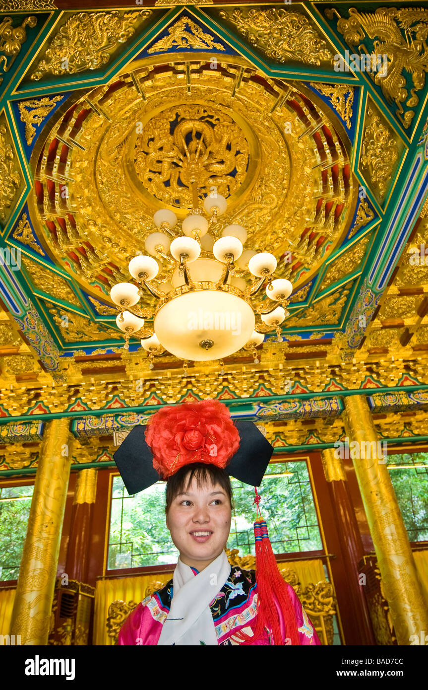 Waitress wears Qin Dynasty costume in historic Fangshan Restaurant on ...