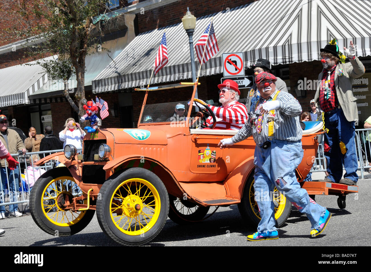Clowns with car in Strawberry Festival Parade Plant City Florida Stock ...