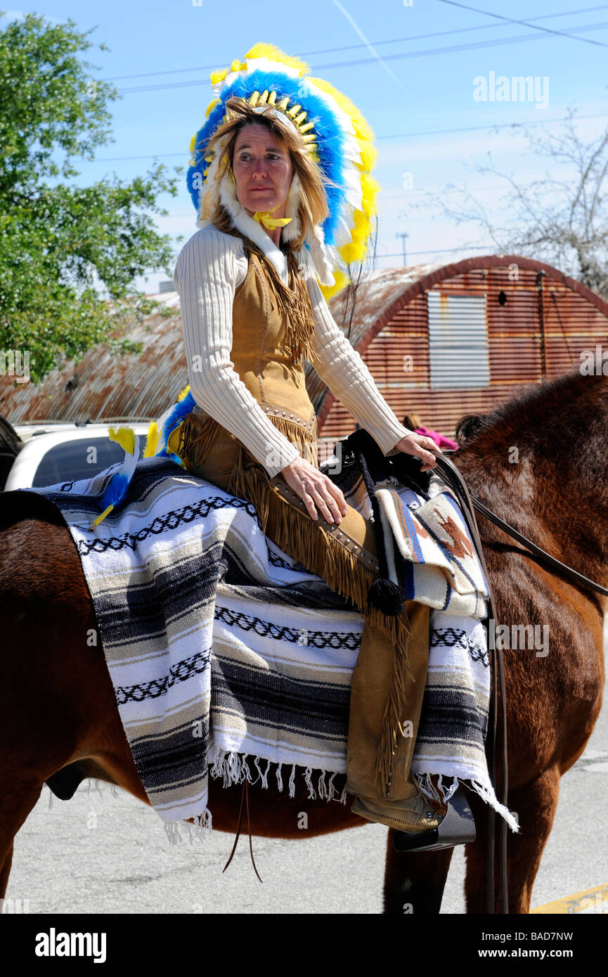 Native American on horse in Strawberry Festival Parade Plant City ...