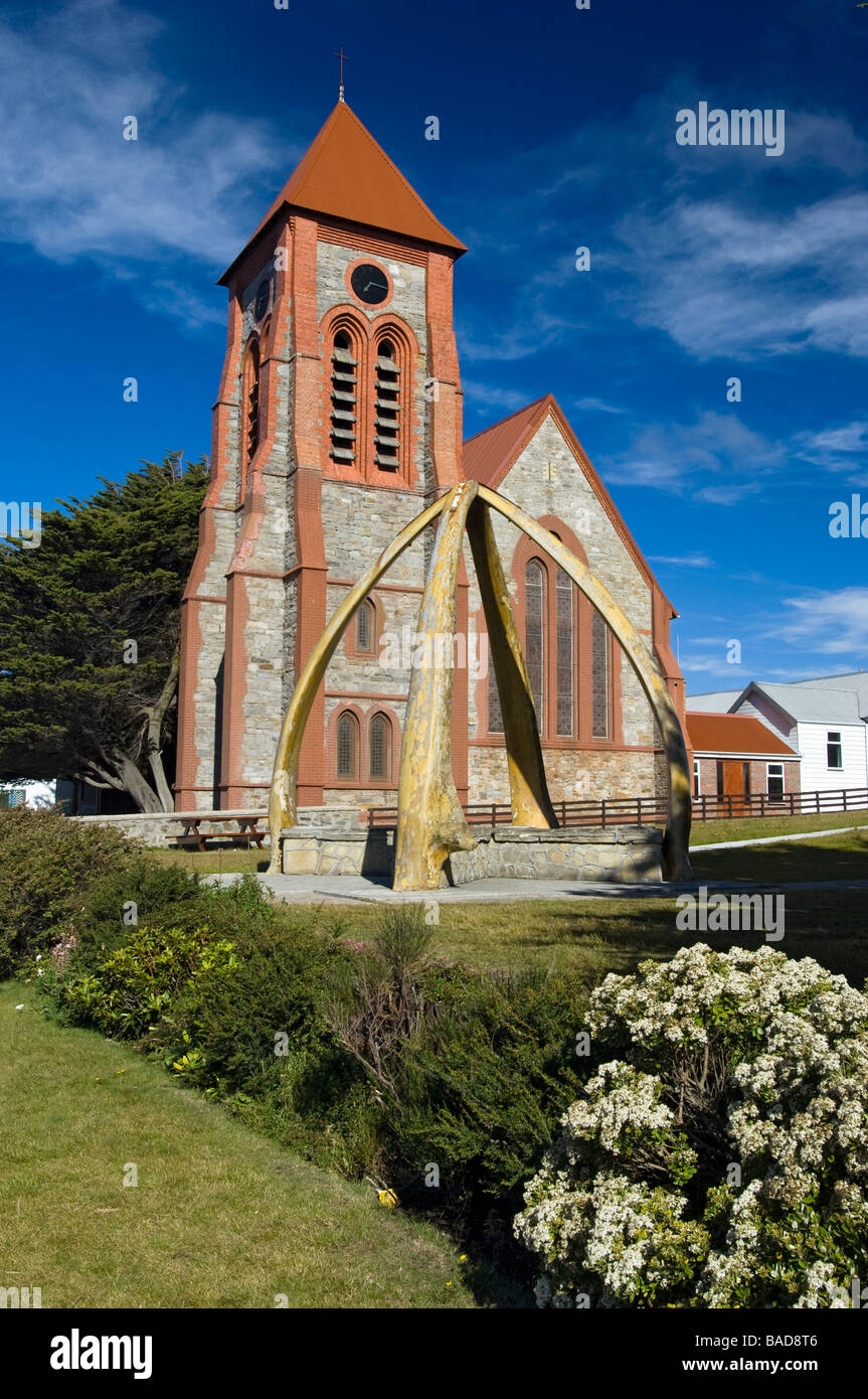Christ Church Cathedral and Whale Bone Arch. Stanley, Falkland Islands ...
