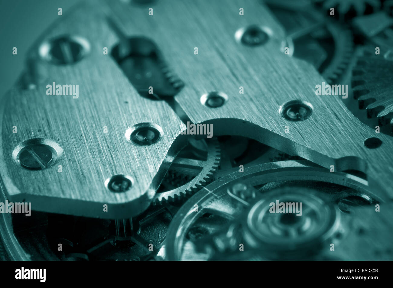 view of gears from old mechanism Stock Photo - Alamy