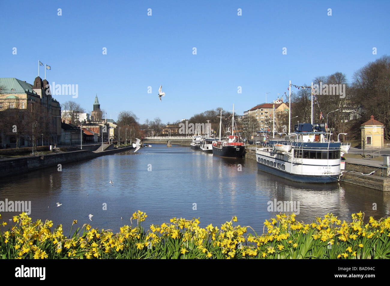 Turku River Aura from Bridge Stock Photo - Alamy