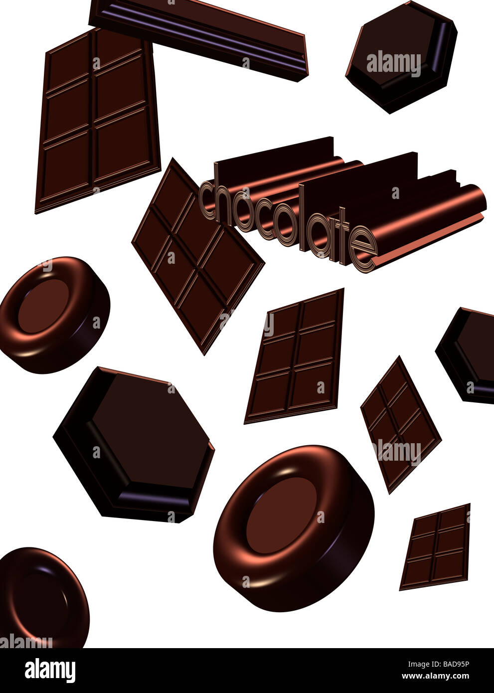 3d chocolate hi-res stock photography and images - Alamy