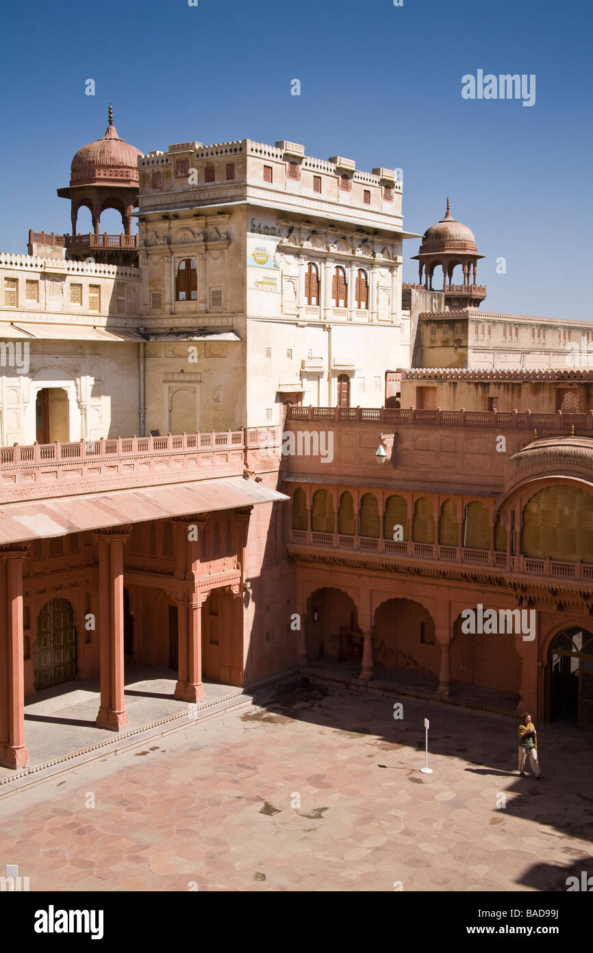 Overlooking the courtyard in the Karan Mahal, Junagarh Fort, Bikaner ...