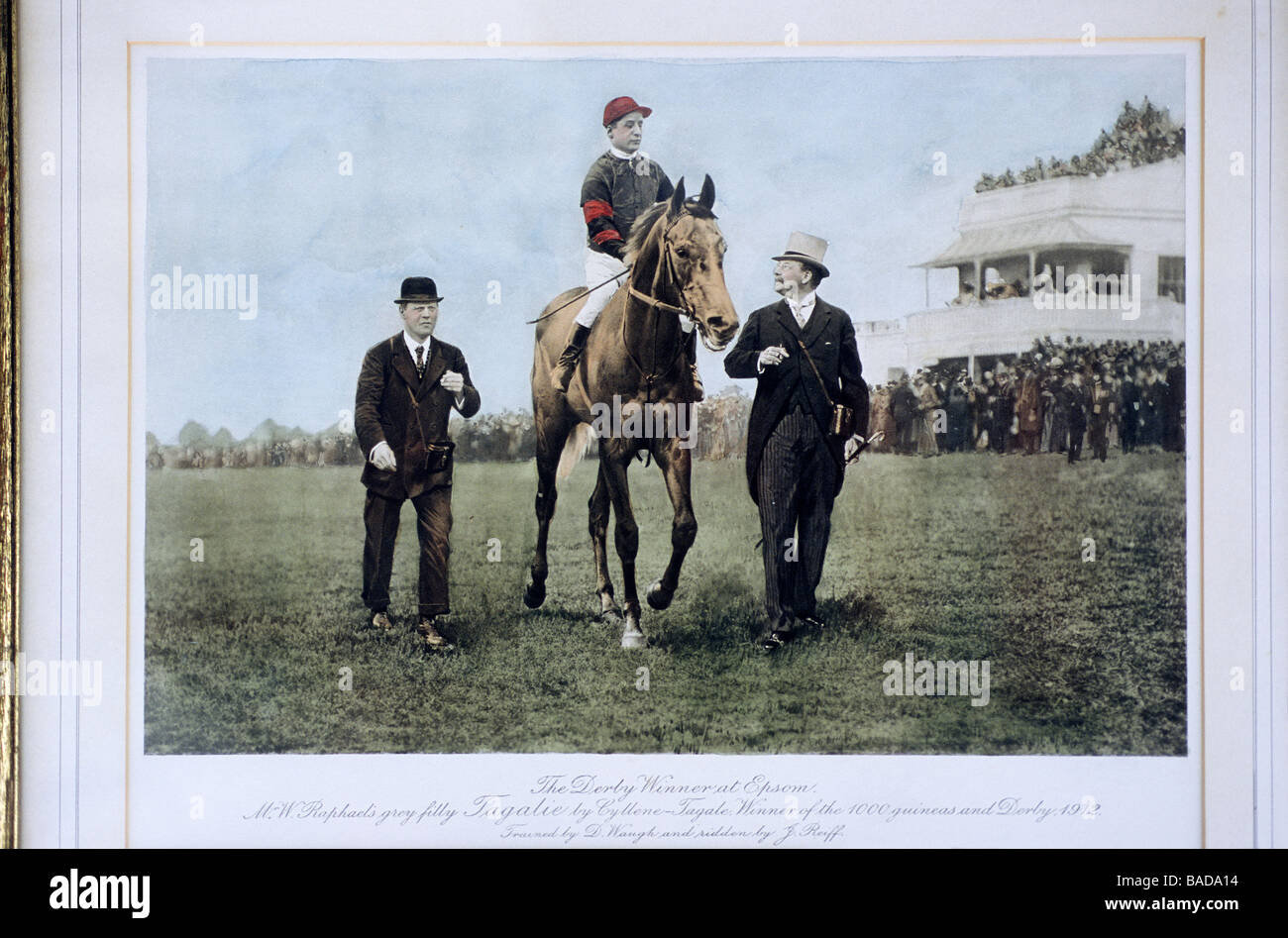 France, Calvados, Pays d'Auge, Deauville, horse racing scenes in Villa ...