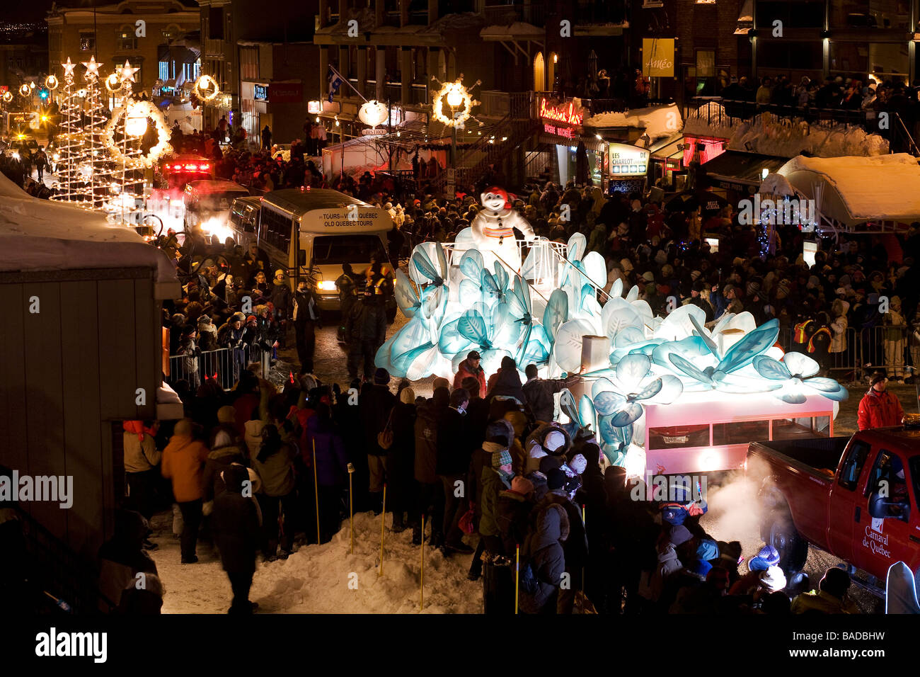 Canada, Quebec Province, Quebec City, Quebec Carnival, parade by night ...