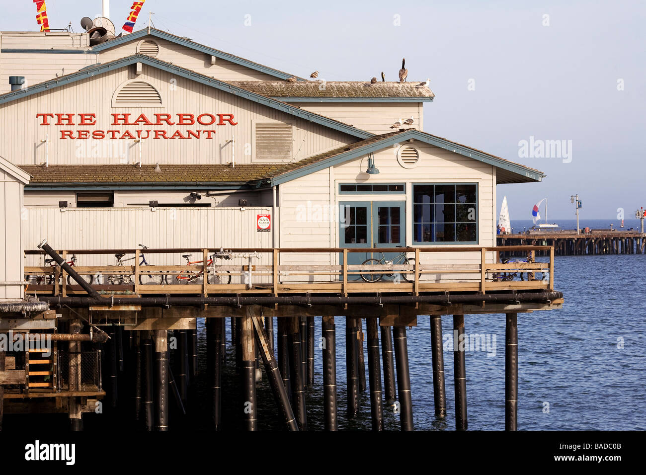 United States, California, Santa Barbara, Stearns Wharf with ...