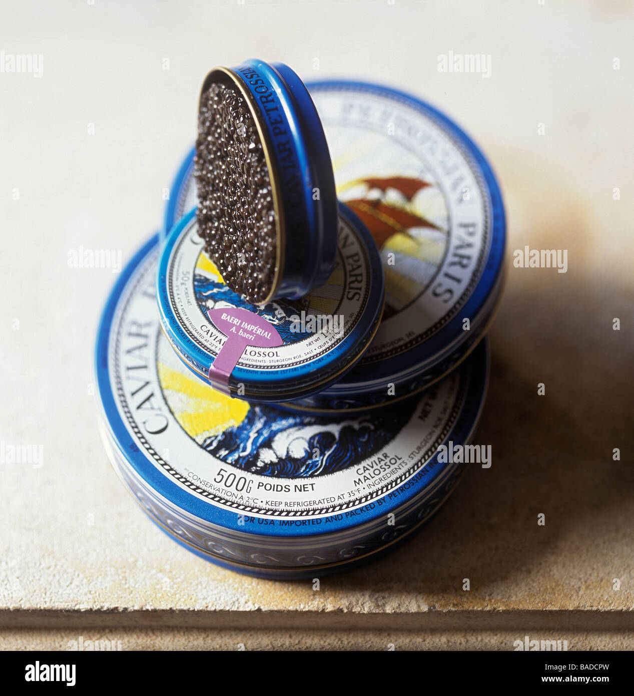 France, gastronomy, French caviar from farmed Baeri sturgeon Stock ...