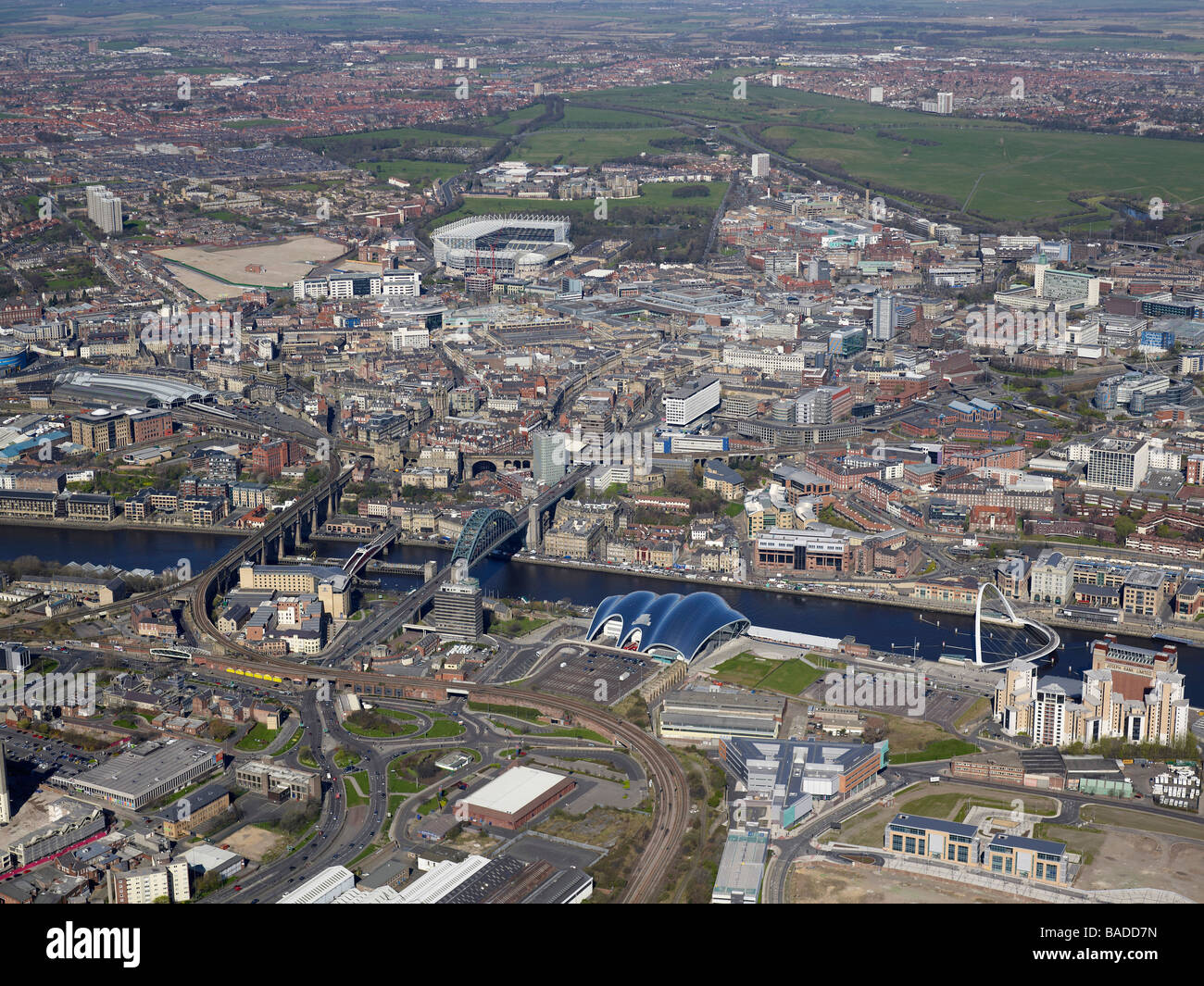Wide view of Newcastle Upon Tyne, North East England Stock Photo - Alamy