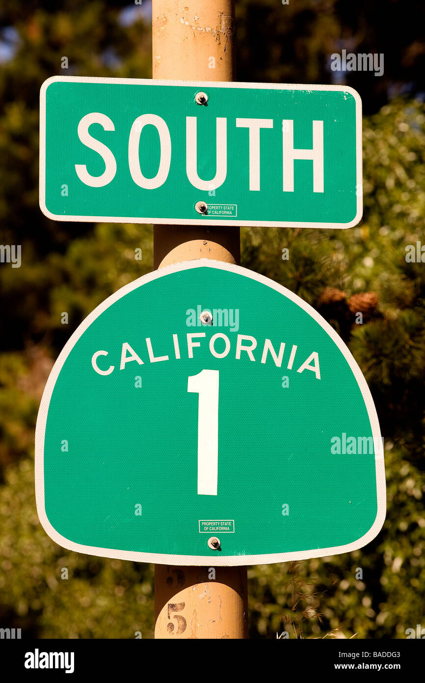 United States, California, road sign of the California Scenic Highway 1 ...