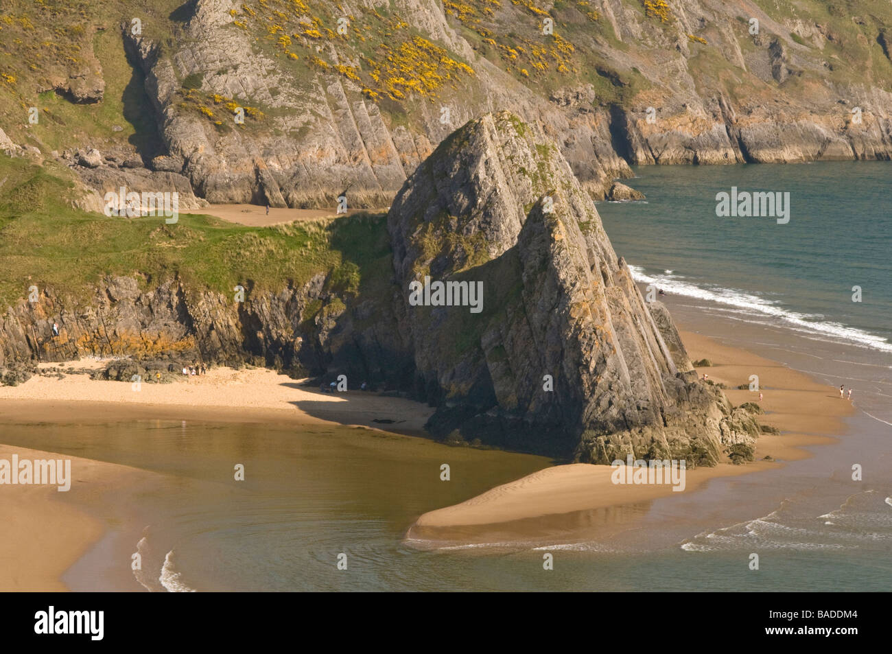Three Cliffs Bay in Gower South Wales Stock Photo - Alamy