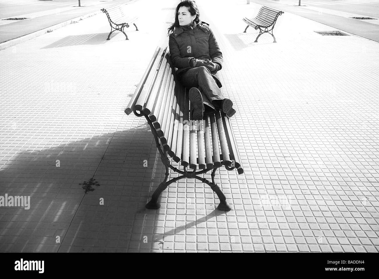 Women benches Black and White Stock Photos & Images - Alamy