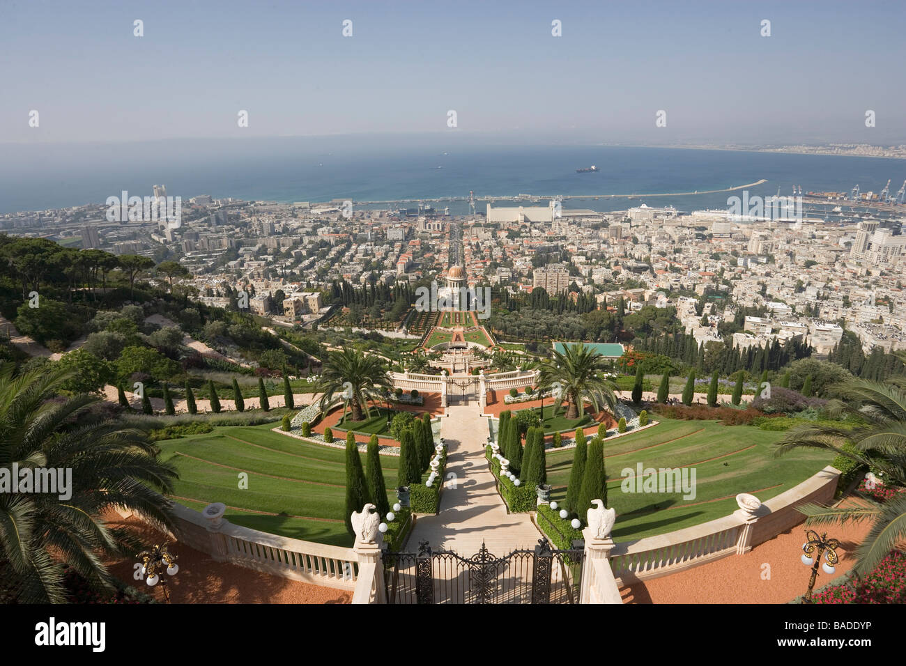 Israel, Haifa district, Haifa, Baha'i temple and gardens on Mount ...