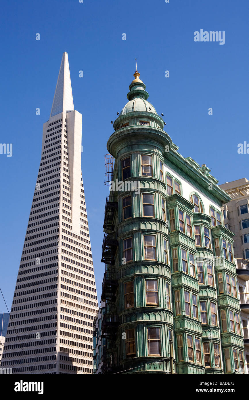 United States, California, San Francisco, Transamerica Pyramid building ...