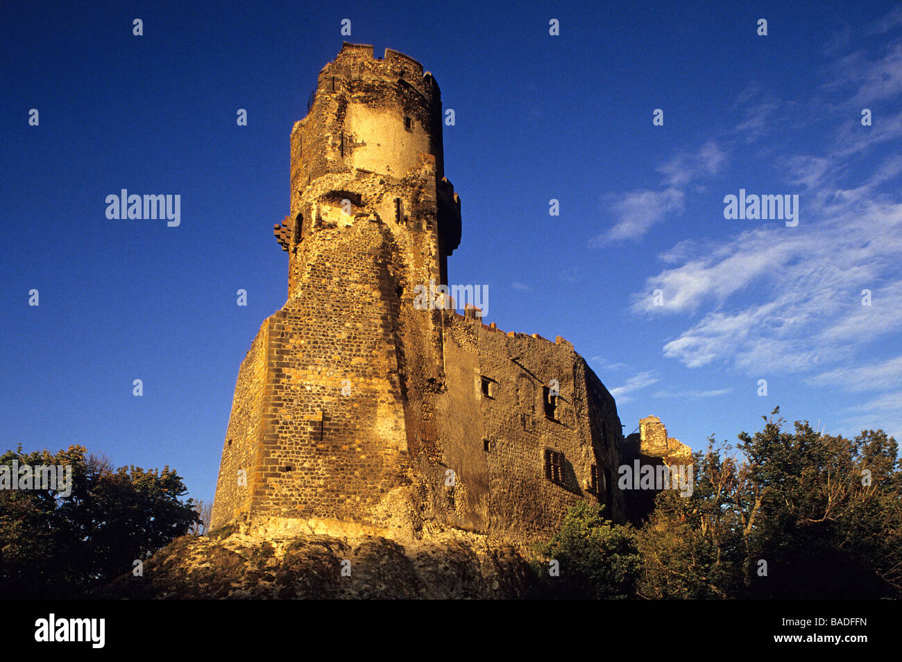 France, Puy de Dome, surroundings of Riom, medieval castle of Tournoel ...
