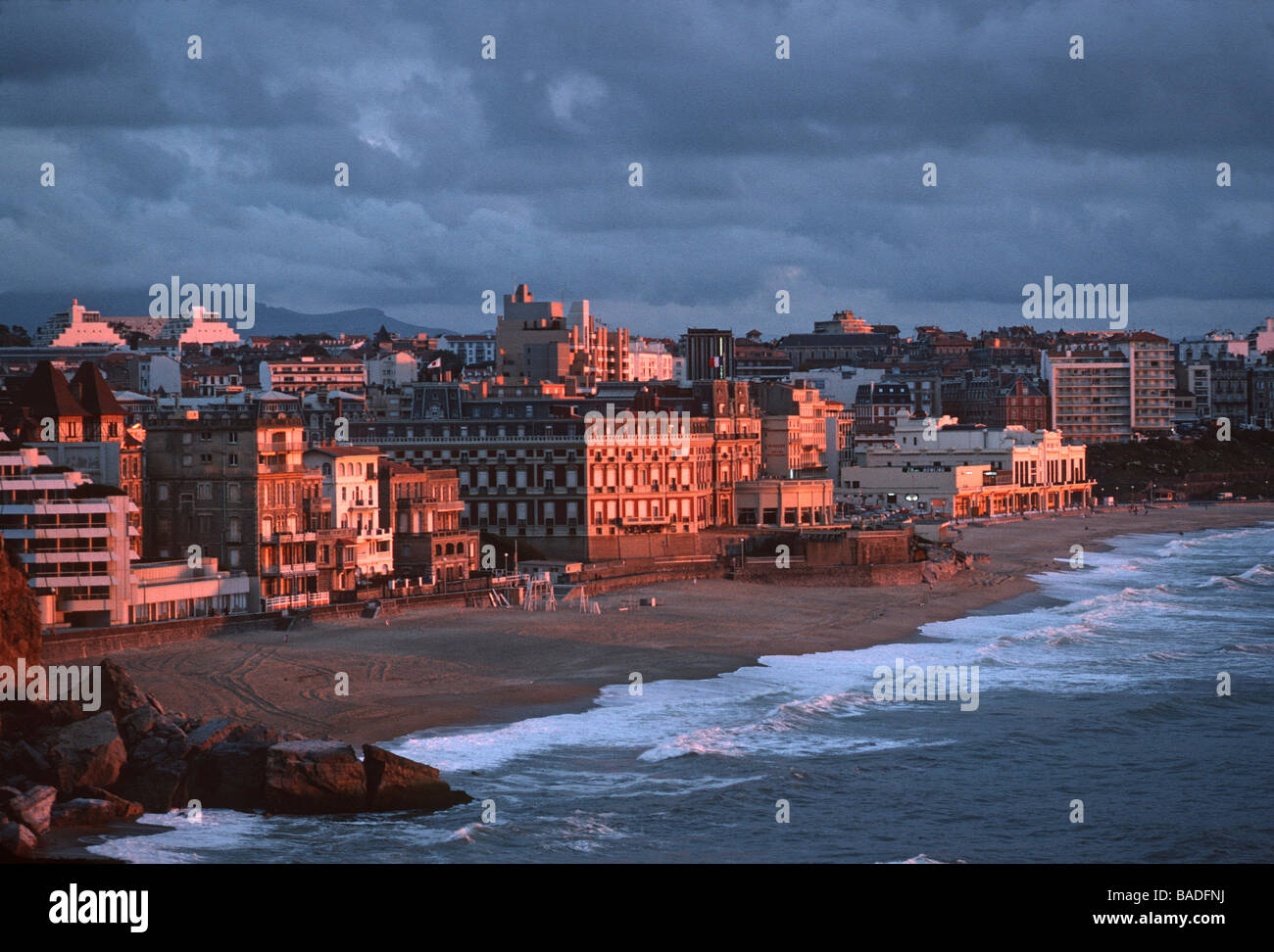 France, Pyrenees Atlantiques, Biarritz, the Grande plage beach Stock ...
