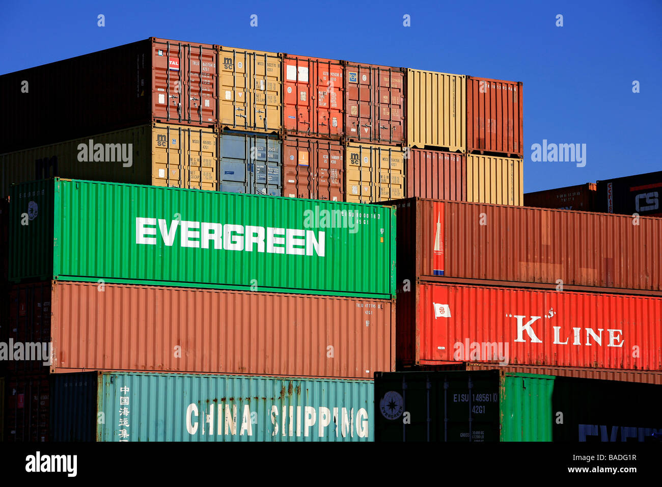 France, Rhone, Lyon, Edouard Herriot River Port Terminal Container ...