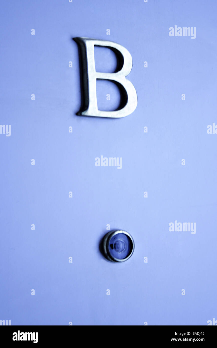 Letter B on door Stock Photo - Alamy