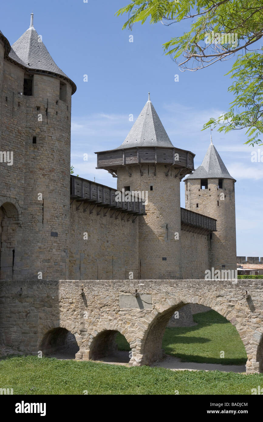 France, Aude, Carcassonne, views of the Earls' Castle and the historic ...