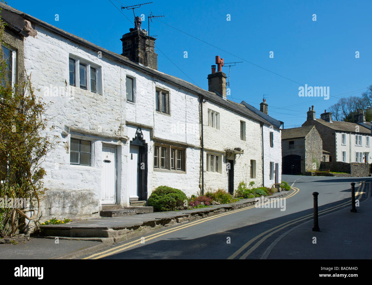 A quiet corner of Giggleswick village, near Settle, North Yorkshire ...