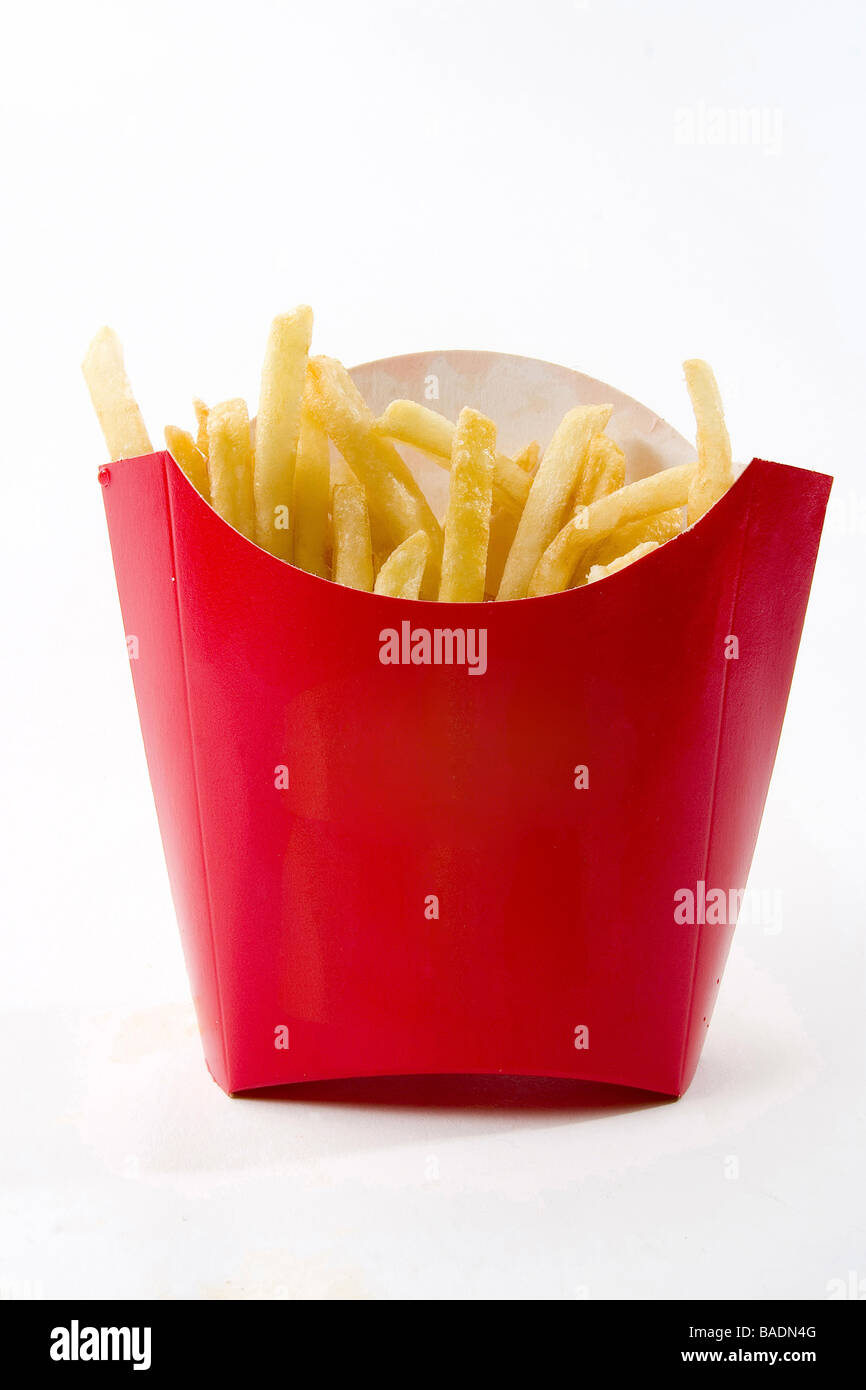 Fries in carton Stock Photo - Alamy