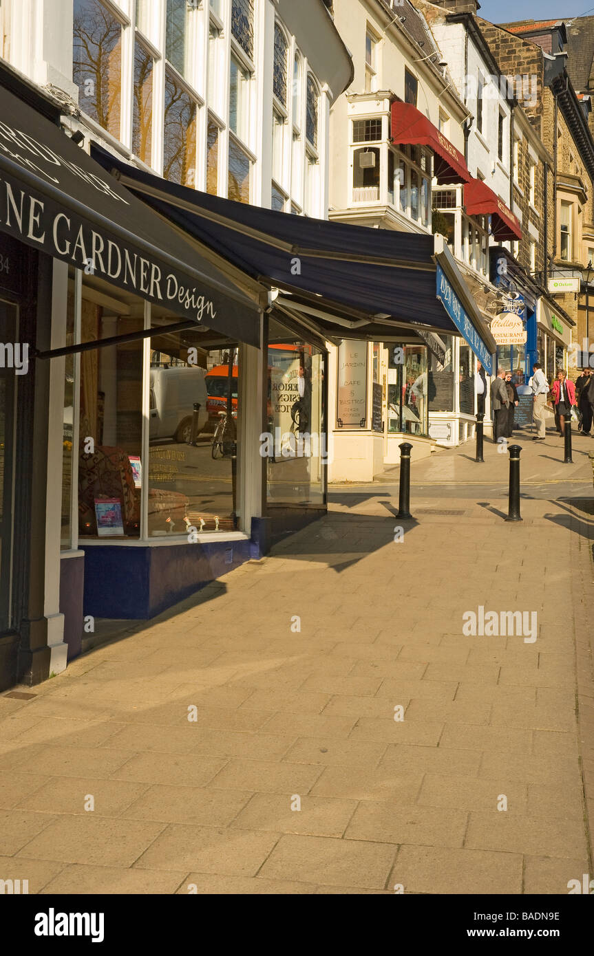 Row of shops stores on Montpellier Parade town centre Harrogate North ...