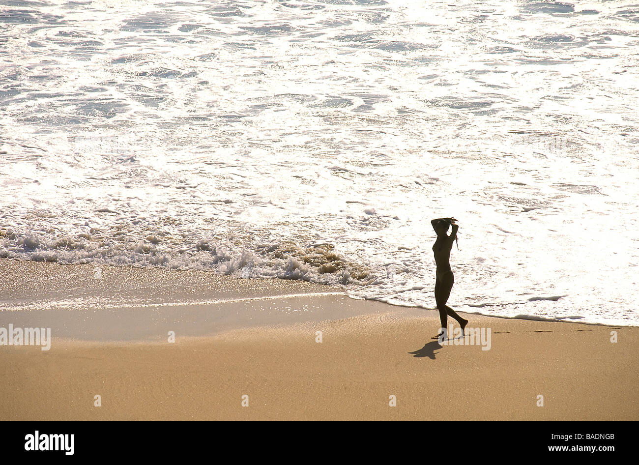 Alone on the beach Stock Photo - Alamy