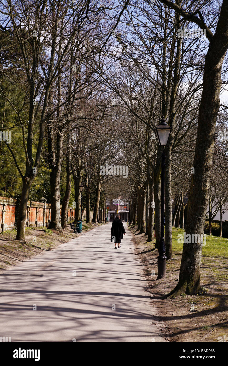 View down the tree lined Bowling Alley Walk near the Borough Gardens in ...