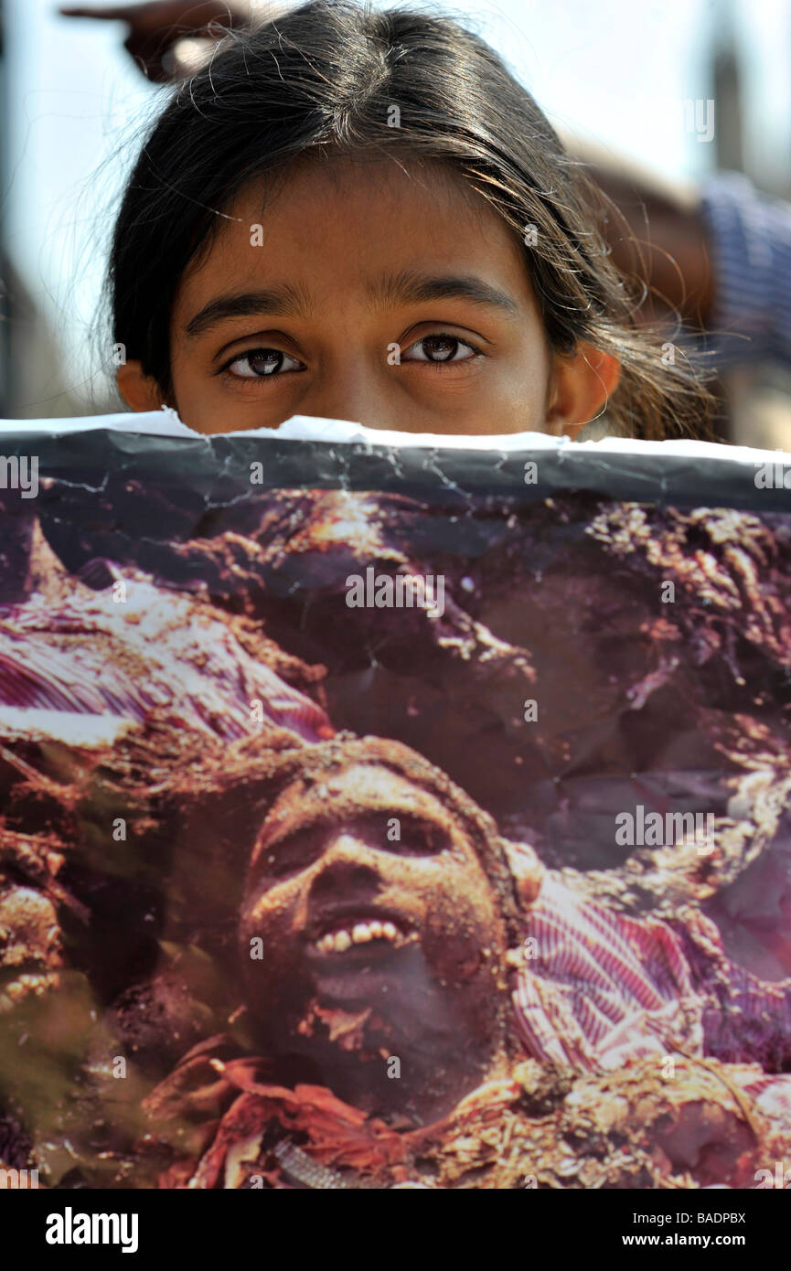 girl child tamil protest parliament square london dead man photograph ...