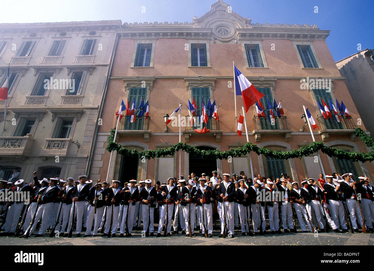 France, Var, Saint Tropez, the place de l'Hotel de Ville (City Hall ...