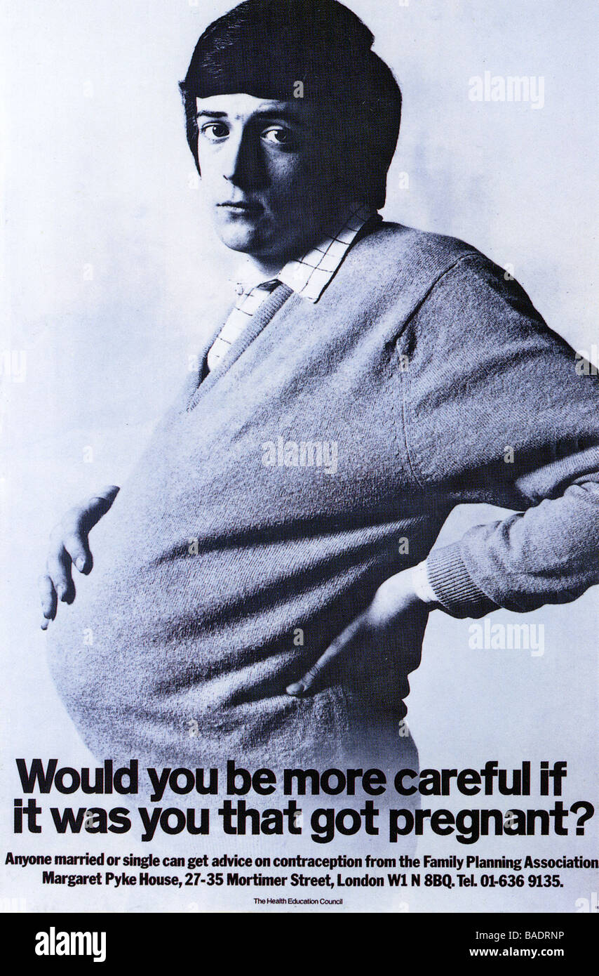 PREGNANT MAN advert for the Health Education Council in 1969 Stock ...