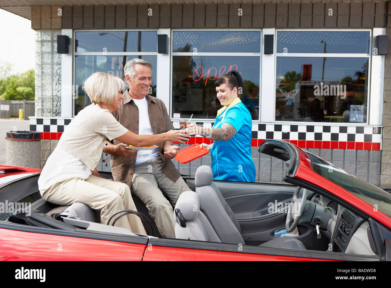 Waitress in blue uniform High Resolution Stock Photography and Images ...