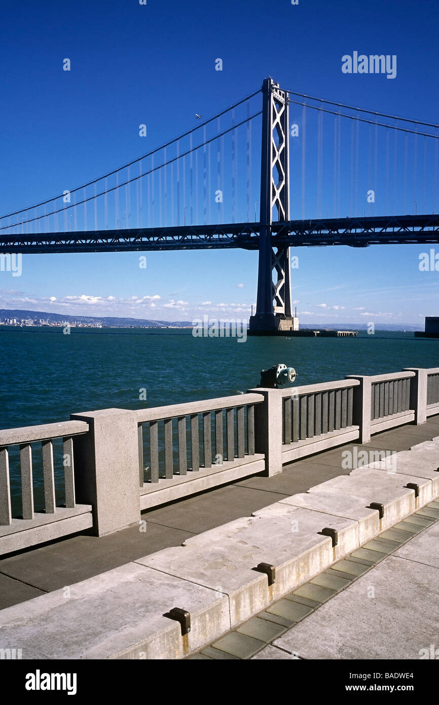 Oakland Bay Bridge from Embarcadero, San Francisco, California, USA ...