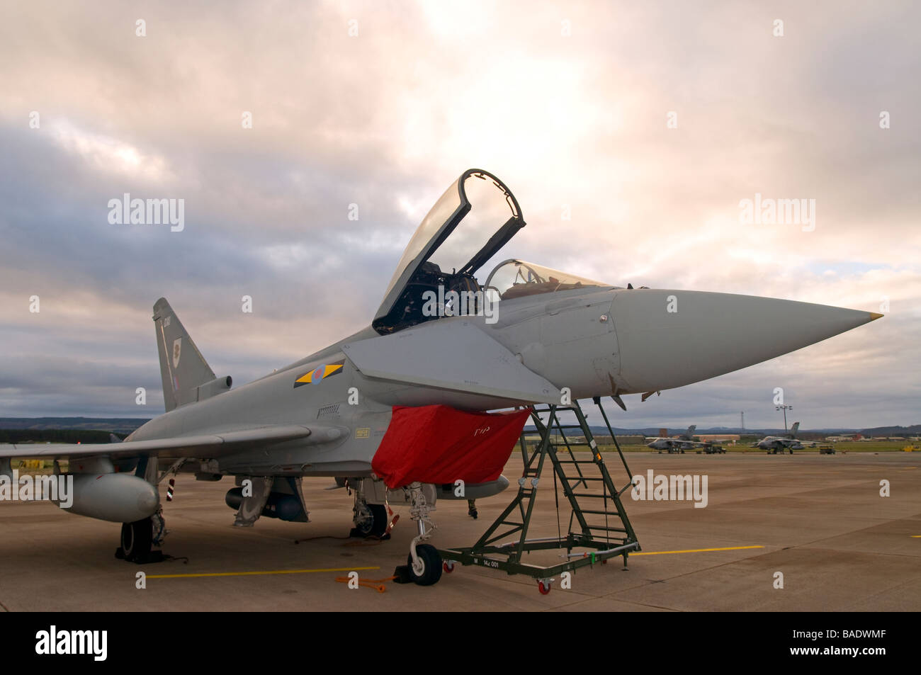 Typhoon Eurofighter preparing for the first flight of the day at RAF ...