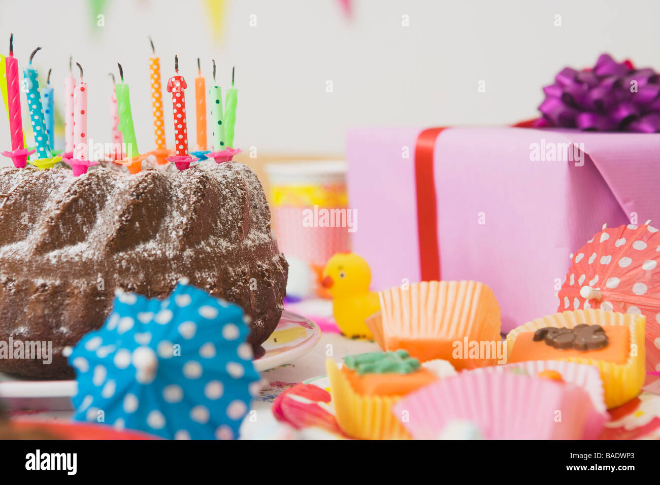Table with party food inside hi-res stock photography and images - Alamy
