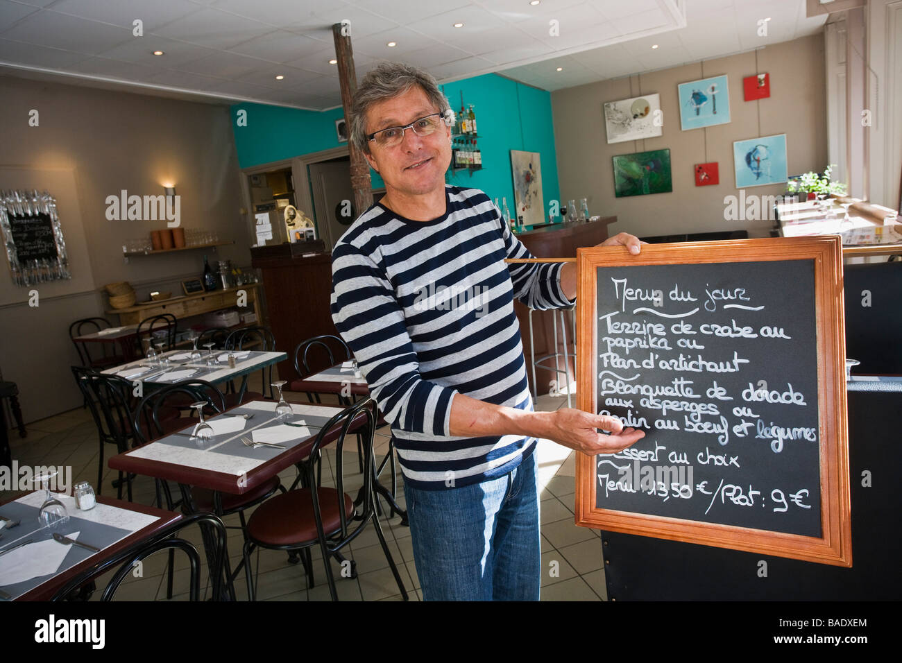 France, Loire, Saint-Etienne, Cafe du Faubourge Restaurant, Roland ...