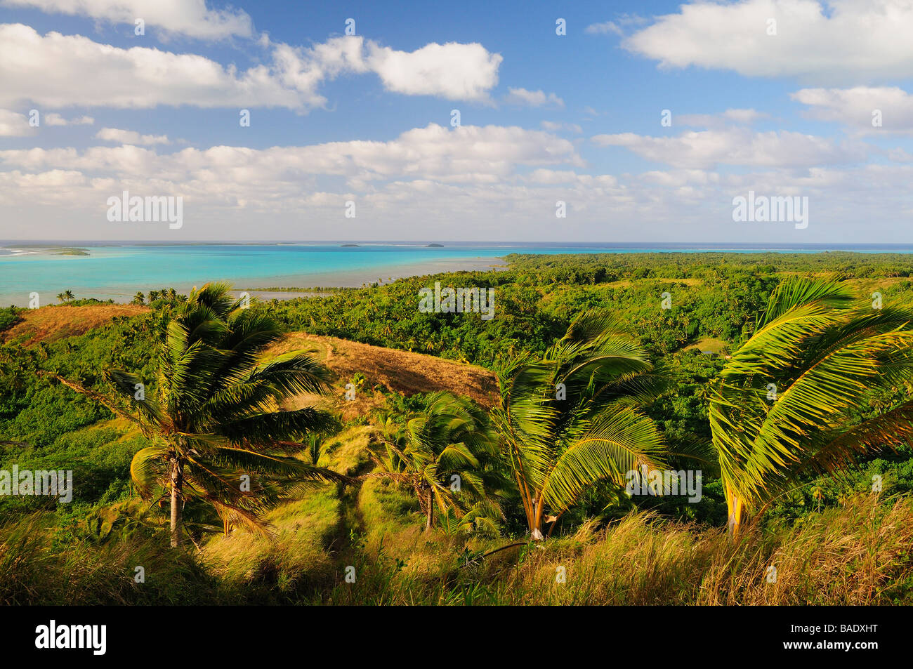 Overview of Aitutaki, Cook Islands Stock Photo - Alamy