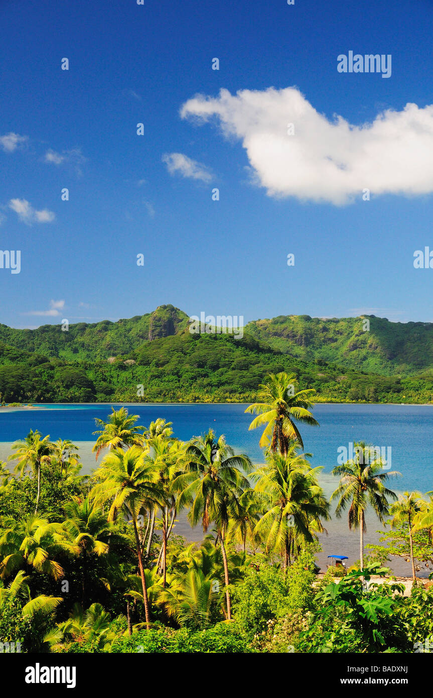 Overview of Bay, Huahine, French Polynesia Stock Photo - Alamy