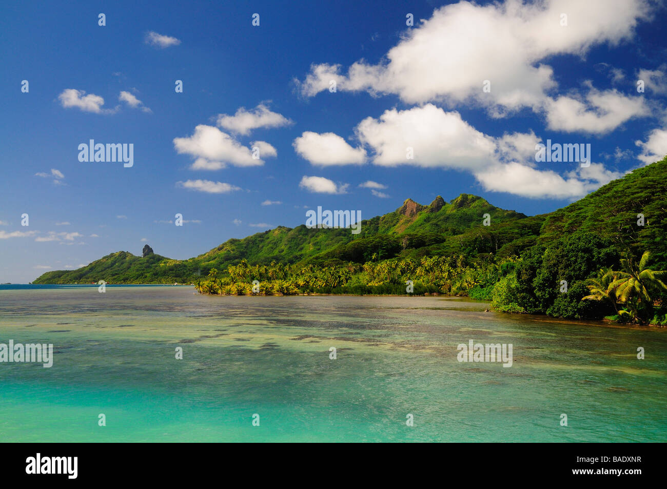 Overview of Bay, Huahine, French Polynesia Stock Photo - Alamy