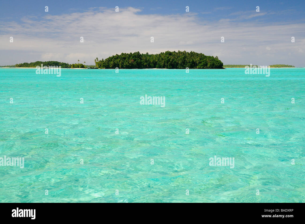 Lagoon and Islands, Aitutaki, Cook Islands Stock Photo - Alamy
